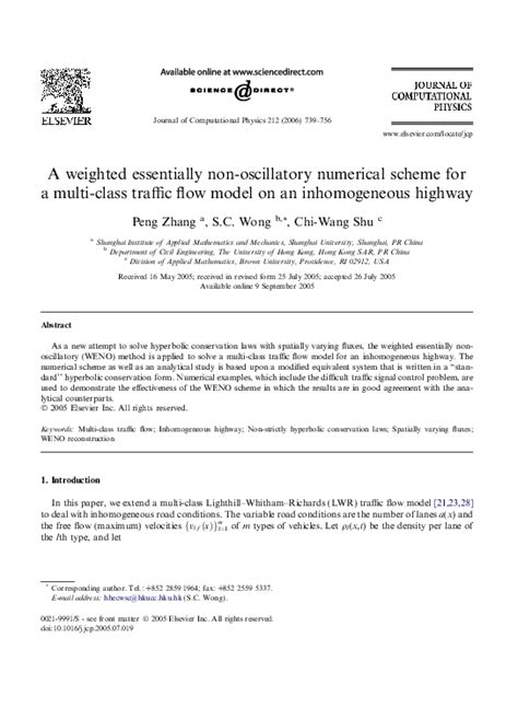 Pdf A Weighted Essentially Non Oscillatory Numerical Scheme For A