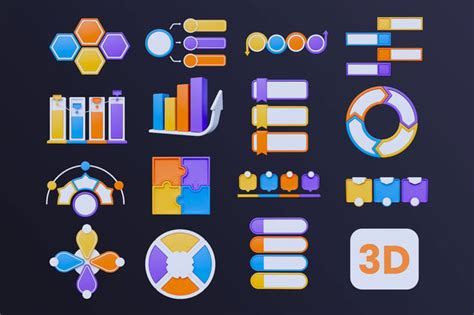 Infographic Percentage 3d Icon Objects Ft Chart And Level Up Envato