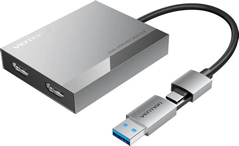 Vention Displaylink Usb C And Usb 3 0 To Dual 4k Hdmi Adapter Aluminum Displaylink