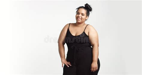 Plus Size Model In Studio Shoot Stock Photo Image Of Happy Model