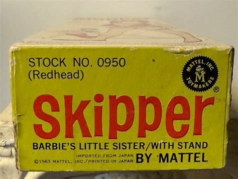 950 Vintage Skipper Titian Redhead Mint In Box Doll Peddlar