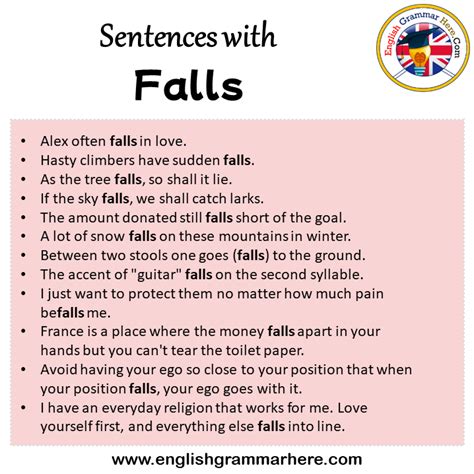 Sentences With Falls Falls In A Sentence In English Sentences For