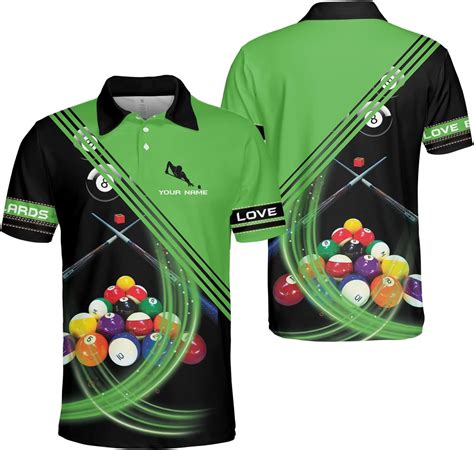 Custom Billiard Polo Shirts For Men Women Personalized Name Team 8 Ball