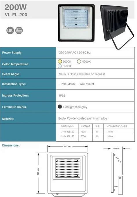 200w 3 In 1 Flood Light Ip Rating Ip65 At ₹ 2000piece In Ahmedabad