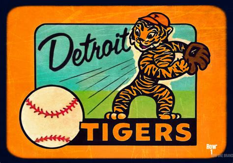 Vintage Detroit Tigers Mascot Viewfinder Art By Row One Brand Wall Art