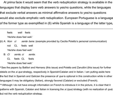 Emphatic Affirmation Patterns Across The Romance Languages Download Table