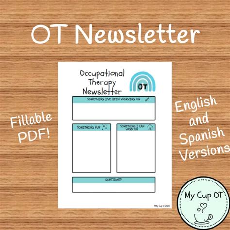 Occupational Therapy Ot Newsletter [fillable Pdf ] English And Spanish