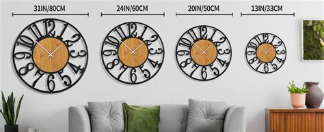 Mee 2ou Large Wall Clock For Living Room Decor 60cm 24 Inch Non