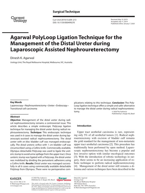Pdf Agarwal Polyloop Ligation Technique For The Management Of The