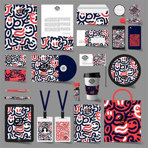 Conjunto De Negocios De Diseño De Plantilla De Papelería Vector Premium