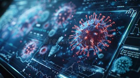 A Digital Representation Of Viruses On A Modern Interface Screen