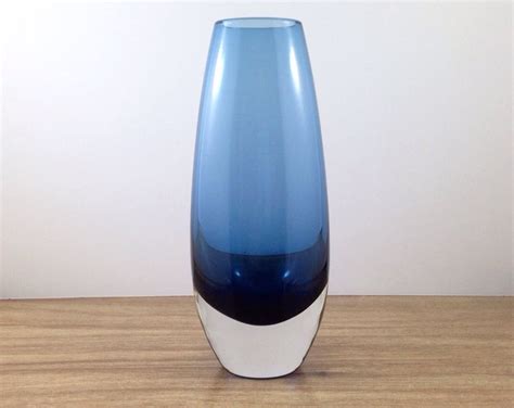 Free Shipping Coupon On Vintage Vicke Lindstrand Kosta Vase Sweden Swedish Blue Glass Vase