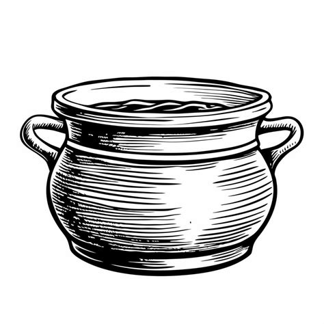 Hand Drawn Rustic Cooking Pot Illustration With Vintage Design Elements 60570178 Vector Art At