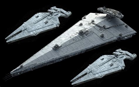 Imperial Vindicator Class Heavy Cruiser Escorted By Two Arquetines