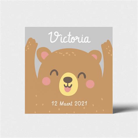 Geboortekaartje Kaartje Blije Beer