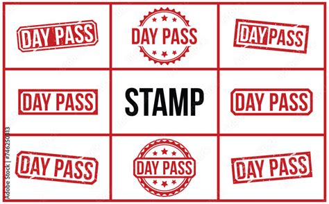 Day Pass Stamp Red Rubber Stamp On White Background Day Pass Stamp Sign Day Pass Stamp Stock