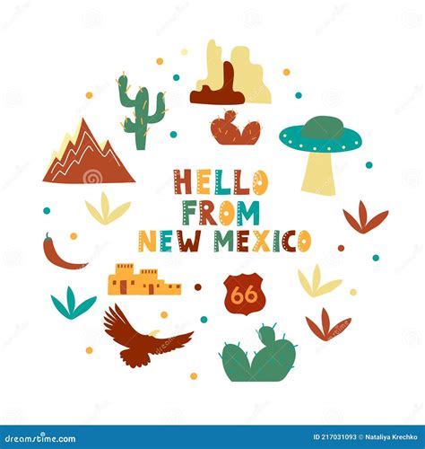 Illustrated Map Of Mexico With The Main Attractions Cartoon Vector