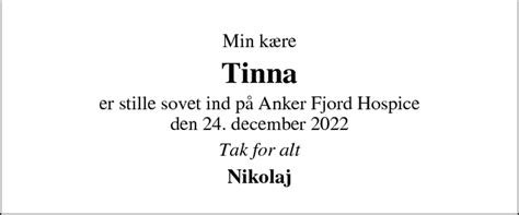 Dødsannonce Tinna Tim Dødsannoncerdk