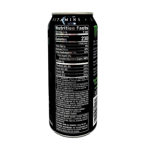 Diet Monster Energy Drink Nutrition Facts At Desmond Kelley Blog