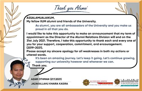 Message From Assoc Prof Dr Azam Othman