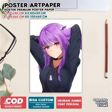 Promo Poster Moona Hoshinova Hiasan Dinding Tema Anime Vtuber Virtual