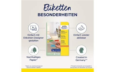 Avery Zweckform Universal Etiketten Non Permanent Blau 20 Blatt Alltron