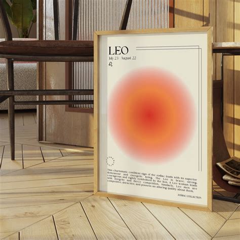 Leo Zodiac Sign Art Poster Etsy