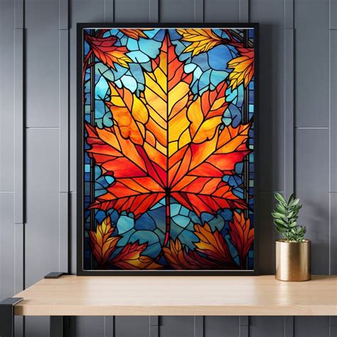 Stained Glass Maple Leaf Etsy