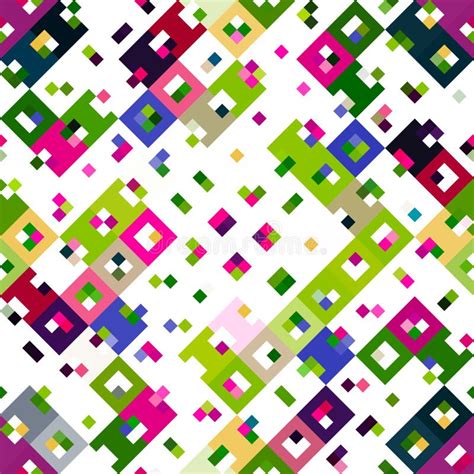 Kaleidoscopic Geo Pixel Pattern Playful Fun Pink Wallpaper Stock