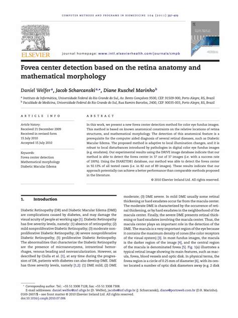pdf fovea center detection based on the retina anatomy and