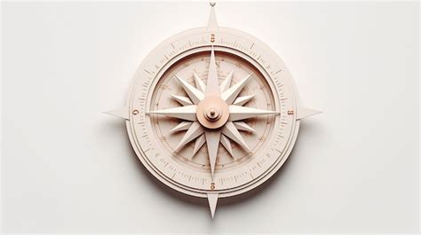 Premium Ai Image Beige Compass Icon 3d Rendering On White Isolated