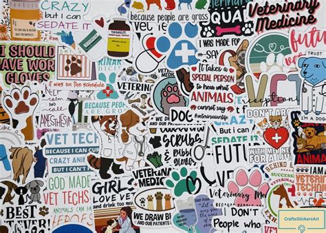 Veterinary Stickers Set Vet Life And Scrubs Humor Paw Print Decals Vet