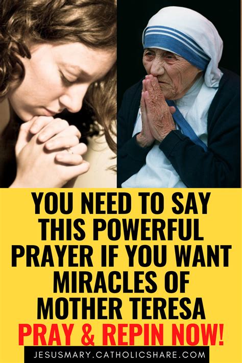 Say This Powerful Prayer If You Want Miracles Of Mother Teresa Power