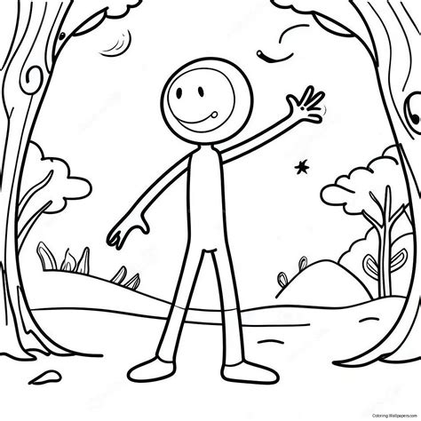 Stick Man Colouring Pages