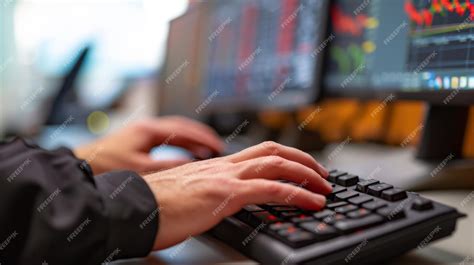Premium Photo A Professional Woman Is Analyzing Data On A Computer Monitor Displaying Various