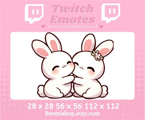 Twitch Emotes Discord Emote Bunny Rabbit Emotes Love Cozy Cuddle Hug
