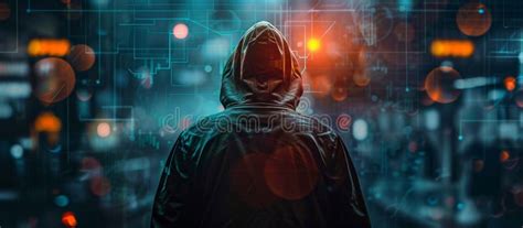 Anonymous Hacker In Hood And With Dark Face Privacy And Internet Security Darknet And Cyber