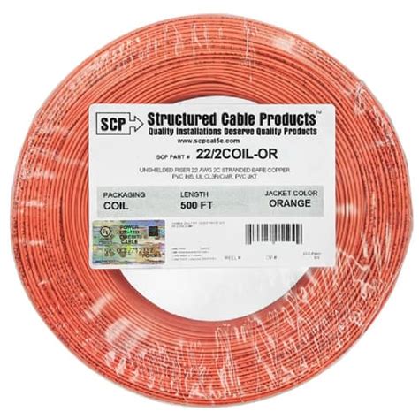 Structured Cable Products 500 Ft 2c22 Awg Stranded Coil Pack Security