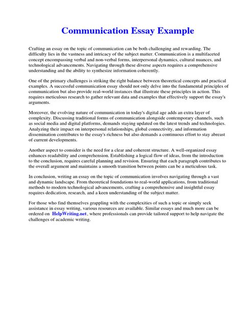 Communication Essay Example Pdf Communication Much Ado About Nothing