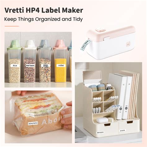 Vretti Portable Bluetooth Label Maker Printer Hp4 With Chargable Batte