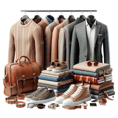 Men S Clothing And Accessory Collection On Hanger Men S Clothing