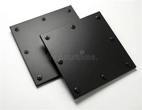 Steel Armor Plates For Body Armor Isolated On White Background Black