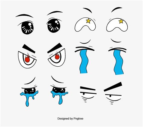 Cartoon Eye Collection Element Big Eyes Cross Eye Portable Network