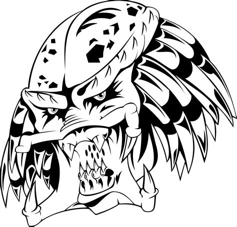 Predator Head Drawing