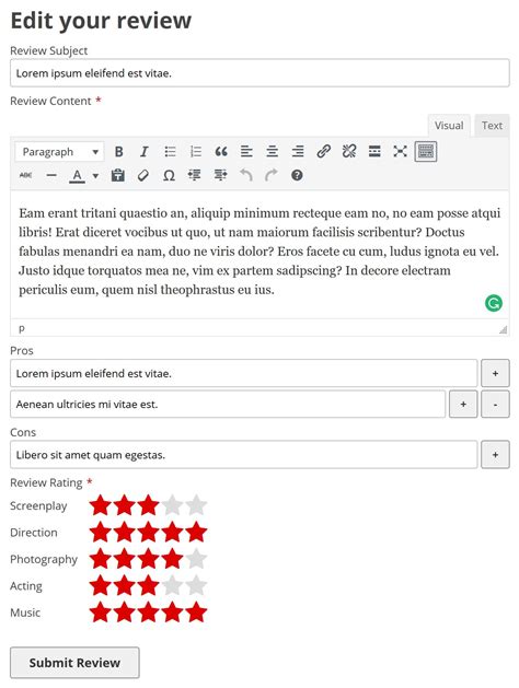 User Reviews Addon For Gd Rating System Pro 15 Dev4press Blog Plugins