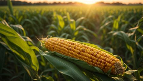 Panorama View Of Countryside Landscape With Corn Field Beautiful Maize