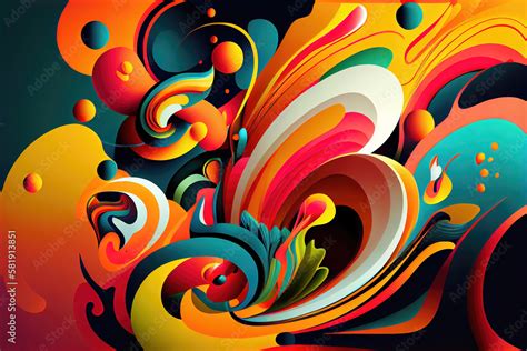 Colorful Abstract Organic Background Wallpaper Design Generative Ai Stock Illustration Adobe