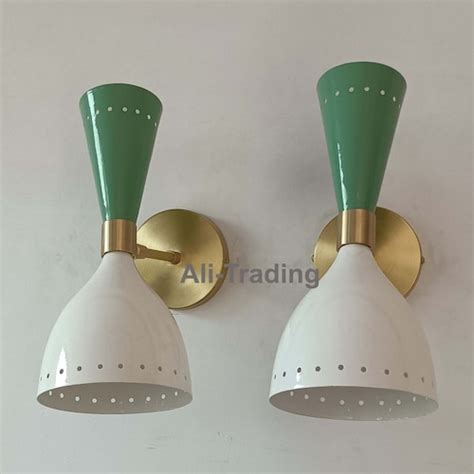 1950s Mid Century Brass Italian Diabolo Wall Sconce Light Etsy