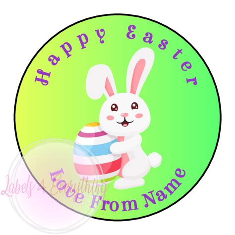 Personalised Easter Bunny Stickers Labels4everything