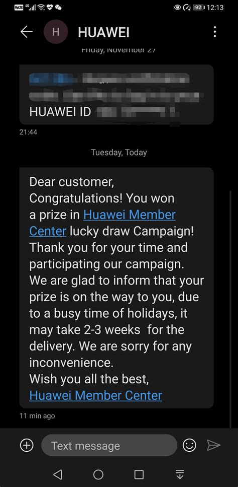 HUAWEI Community The Moment When Get A Sms From Huawei En